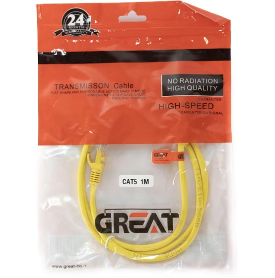 خرید و قیمت کابل 1 متری GREAT CAT5 LAN | ترب