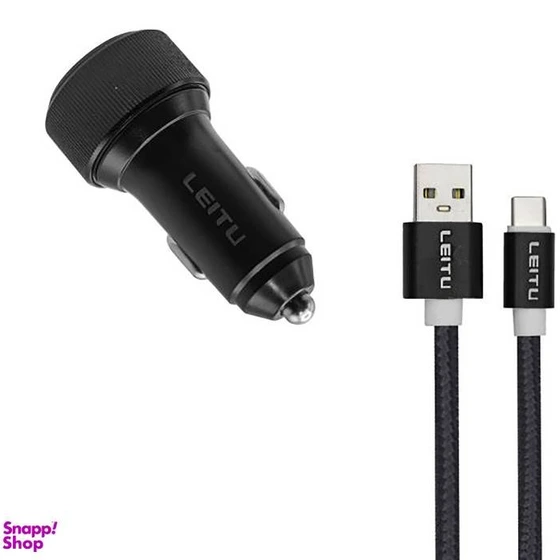 خرید و قیمت شارژر فندکی لیتو (Leitu) مدل LC-C18 به همراه کابل تبدیل USB-C | ترب