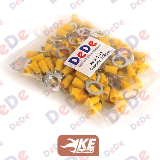 خرید و قیمت سرسیم حلقوی سایز 6 سوراخ 12 مدل RV5.5-12 بسته 100 عددی DeDe | ترب