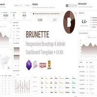 خرید و قیمت دانلود Brunette – Responsive Bootstrap 4 Admin & Powerful UI Kit | ترب