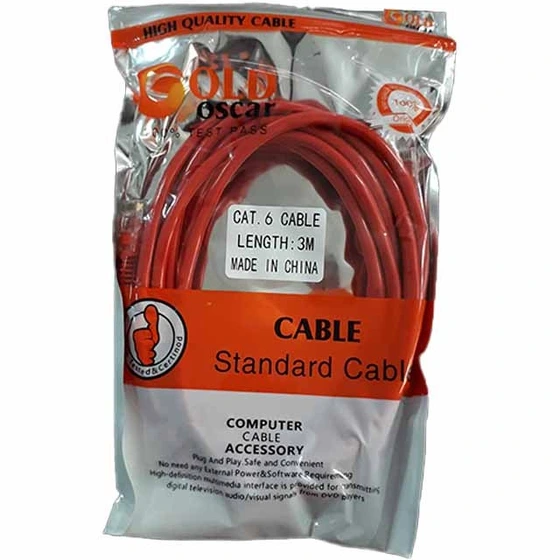 خرید و قیمت کابل شبکه CAT6 گلد اسکار GOLD OSCAR طول 3 متر | ترب