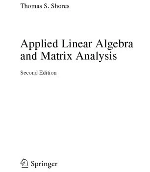 خرید و قیمت دانلود کتاب Applied Linear Algebra and Matrix Analysis 2nd ...