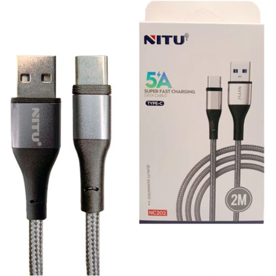 خرید و قیمت کابل USB به Type-C نیتو NITU NC202 طول 2 متر 5 آمپر | ترب