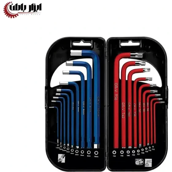 خرید و قیمت آچار آلن دسته بلند 18 عددی روکش دار کیفی هیوندای مدل HT180 ...