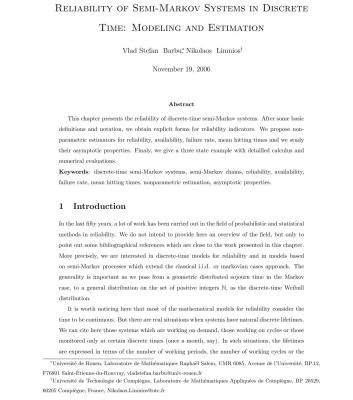خرید و قیمت دانلود کتاب Reliability of Semi-Markov Systems in Discrete Time: Modeling and ...