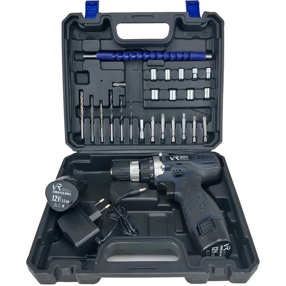 خرید و قیمت دریل شارژی۲باطری باکیف و لوازم VR12V-2Aویوارکس | ترب