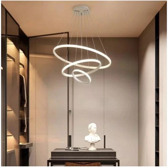 خرید و قیمت چراغ آویز چشمه نور کد A6319/3H-WT سفید (ریموت دار) | ترب