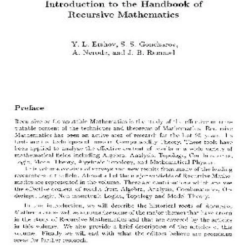 خرید و قیمت دانلود کتاب Handbook of Recursive Mathematics. Volume 1: Recursive Model Theory | ترب