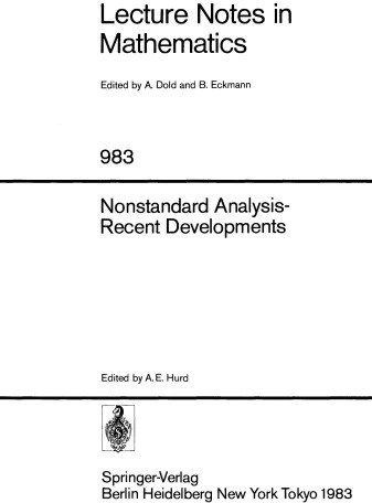 خرید و قیمت دانلود کتاب Nonstandard Analysis-Recent Developments ویرایش ...