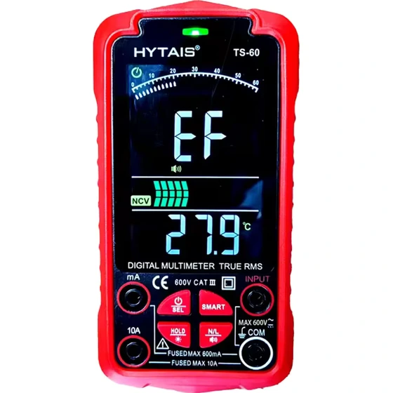 خرید و قیمت مولتی متر هوشمند دیجیتال HYTAIS مدل TS60 با نمایشگر رنگی و باتری شارژی | ترب