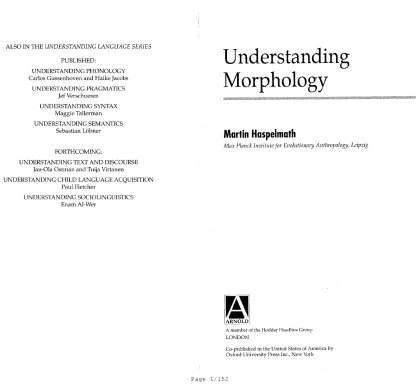 خرید و قیمت دانلود کتاب Understanding Morphology (Understanding Language) 2002 | ترب