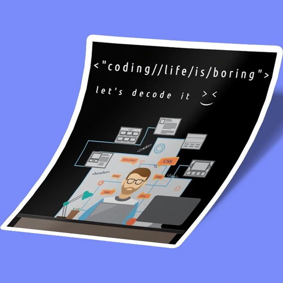 خرید و قیمت استیکر coding life is boring | ترب