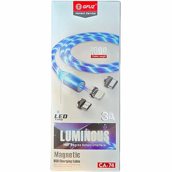 خرید و قیمت کابل مگنتی سه سر چراغدار برند GFUZ مدل CA-74 | ترب