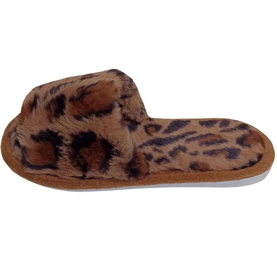 خرید و قیمت دمپایی روفرشی مدل مخمل پلنگی ساده کد 1593-BN | ترب