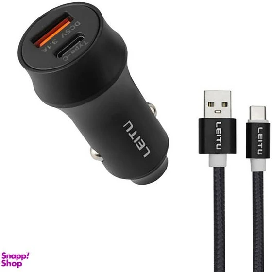 خرید و قیمت شارژر فندکی لیتو (Leitu) مدل C10 به همراه کابل USB-C | ترب