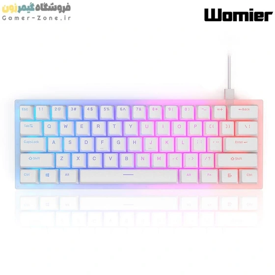 خرید و قیمت کیبورد گیمینگ مکانیکال بدنه شفاف وومیر مدل Womier K61 RGB ...