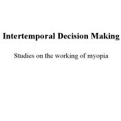 خرید و قیمت دانلود کتاب Intertemporal decision making studies on the ...