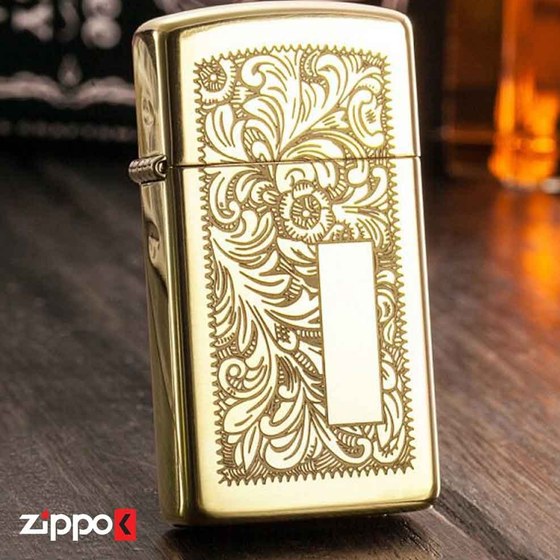 خرید و قیمت فندک زیپو اصل Zippo Slim Brass Venetian کد 1652B | ترب