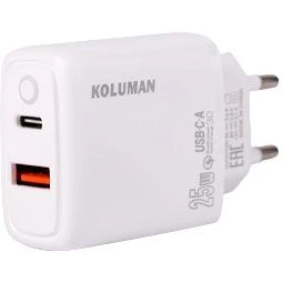 خرید و قیمت شارژر دیواری 25 وات کلومن مدل KC-H115 سفید | ترب