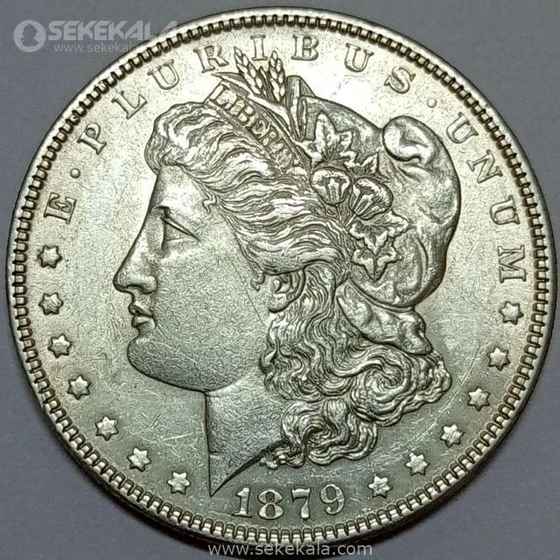 خرید و قیمت سکه نقره 1 دلار قدیمی آمریکا 1879 (مورگان) (کیفیت AU) | ترب