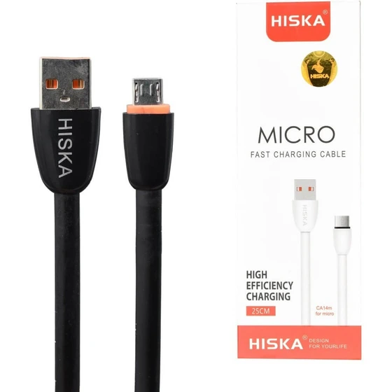 خرید و قیمت کابل کوتاه میکرو یو اس بی فست شارژ هیسکا مدل Hiska LX-1020 20cm | ترب