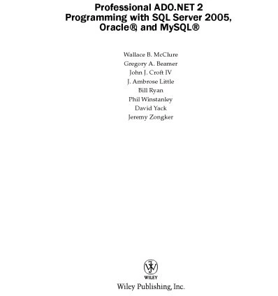 خرید و قیمت دانلود کتاب Professional ADO.NET 2 : programming with SQL Server 2005, Oracle, and ...