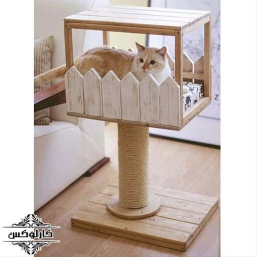 خرید و قیمت لانه گربه چوبی با اسکرچر | ترب