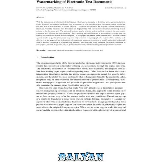 خرید و قیمت دانلود کتاب Watermarking of Electronic Text Documents | ترب