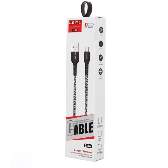 خرید و قیمت کابل لیتو (آیفون..TYPE C..آندروید) leitu ld-26 | ترب