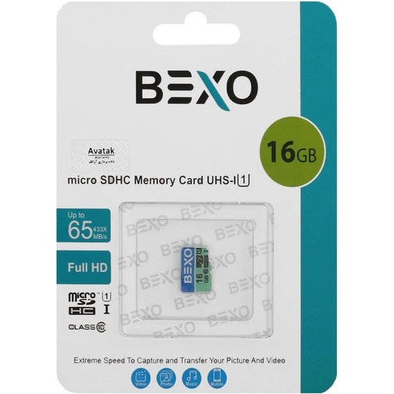 خرید و قیمت کارت حافظه microSDHC بکسو مدل 433X کلاس 10 استاندارد UHS-I U1 سرعت 65MBps ظرفیت 16 ...