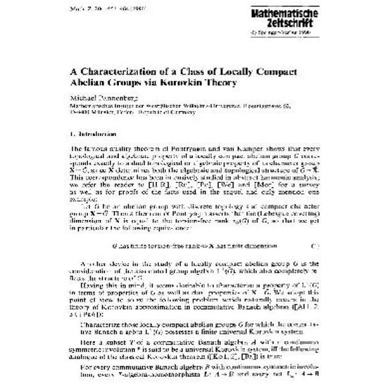 خرید و قیمت دانلود کتاب A characterization of a class of locally compact Abelian groups via ...