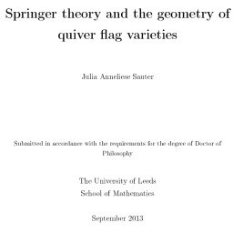 خرید و قیمت دانلود کتاب Springer theory and the geometry of quiver flag varieties version 28 Sep ...