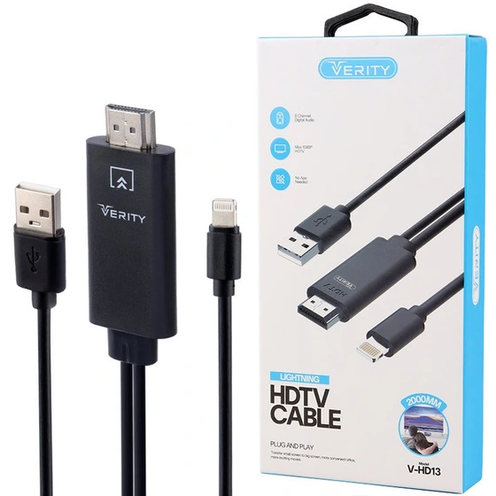 خرید و قیمت کابل تبدیل Verity V-HD13 Lightning To HDMI 2m | ترب