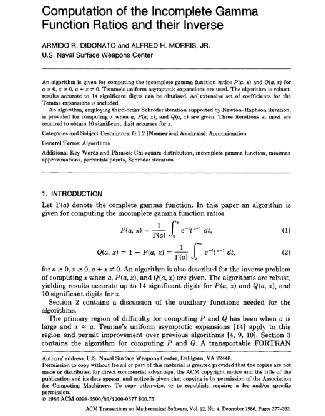 خرید و قیمت دانلود کتاب Computation of incomplete Gamma functions ratios | ترب