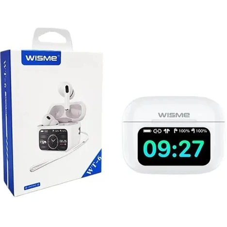 خرید و قیمت ایرپاد (هندزفری بلوتوث) ویسمی نمایشگر لمسی دار مدل WISME WT-6 ANC-ENC | ترب