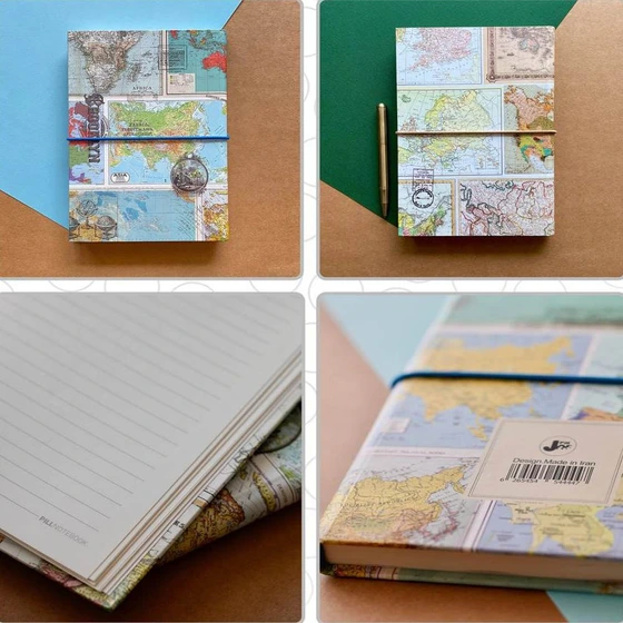 خرید و قیمت دفتر پیل مپ جلد سخت کش دار PILL NOTEBOOK Map | ترب