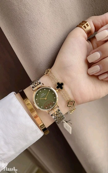 خرید و قیمت ساعت زنانه استیل صفحه سبز موتور کوارتز ضد آب ضد خش دنیل ...