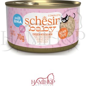 خرید و قیمت کنسرو بچه گربه شسیر با طعم مرغ و ماهی سالمون Schesir Baby Chicken with Salmon in ...