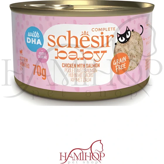 خرید و قیمت کنسرو بچه گربه شسیر با طعم مرغ و ماهی سالمون Schesir Baby Chicken with Salmon in ...