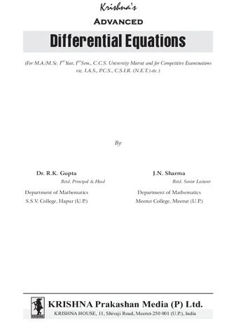خرید و قیمت دانلود کتاب Advanced Differential Equations 2019 | ترب