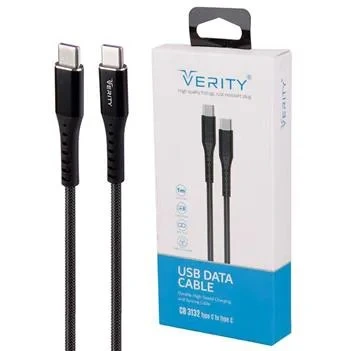 خرید و قیمت کابل تبدیل فست شارژ Verity Type-C To Type-C | ترب