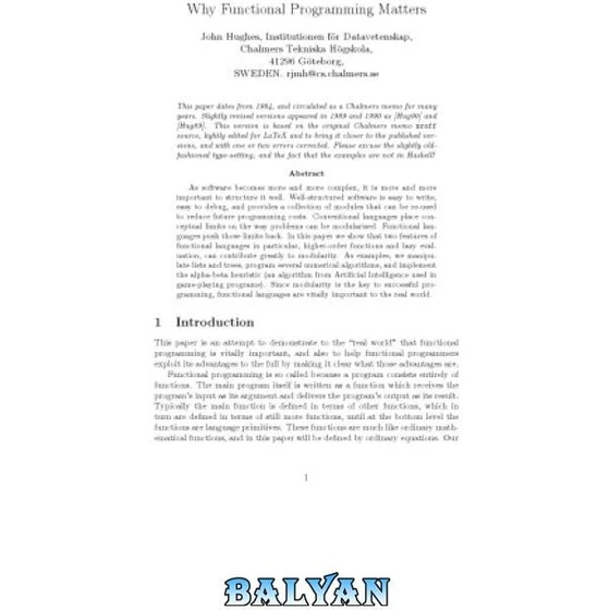 خرید و قیمت دانلود کتاب Why functional programming matters | ترب