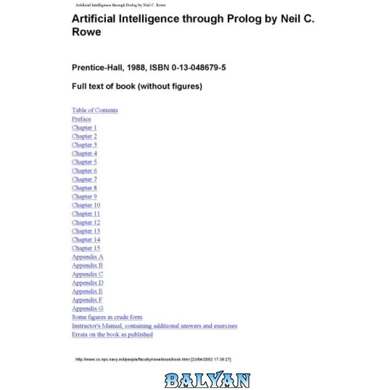 خرید و قیمت دانلود کتاب Artificial Intelligence Through Prolog ا هوش ...