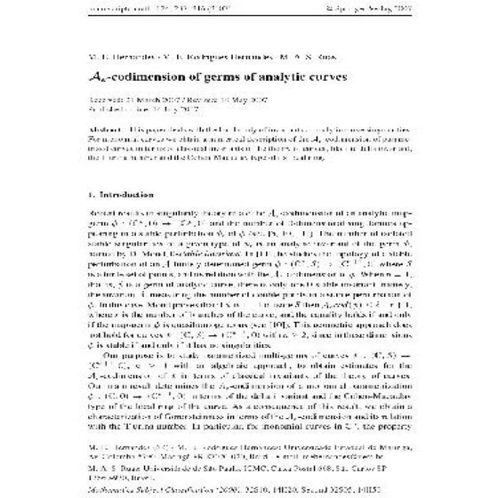خرید و قیمت دانلود کتاب Ae -codimension of germs of analytic curves | ترب
