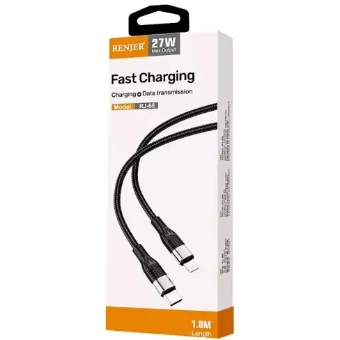 خرید و قیمت کابل فست شارژ اپل به تایپ سی رنجر RENJER RJ-68 27W 1M | ترب