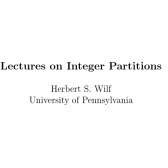 خرید و قیمت دانلود کتاب Lectures on Integer Partitions | ترب