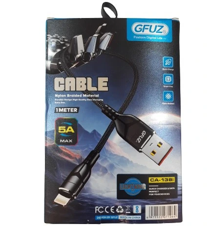 خرید و قیمت سیم شارژر فست شارژ آیفون کنفی ضخیم gfuz مدلca_138i | ترب