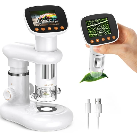 خرید و قیمت میکروسکوپ جیبی کودک مدل D-MS1 با صفحه نمایش ۲ اینچی IPS ...