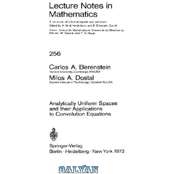 خرید و قیمت دانلود کتاب Analytically Uniform Spaces And Their Applications To Convolution