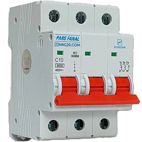 خرید و قیمت کلید مینیاتوری PFN-3Pباجریان نامی 10آمپر | ترب